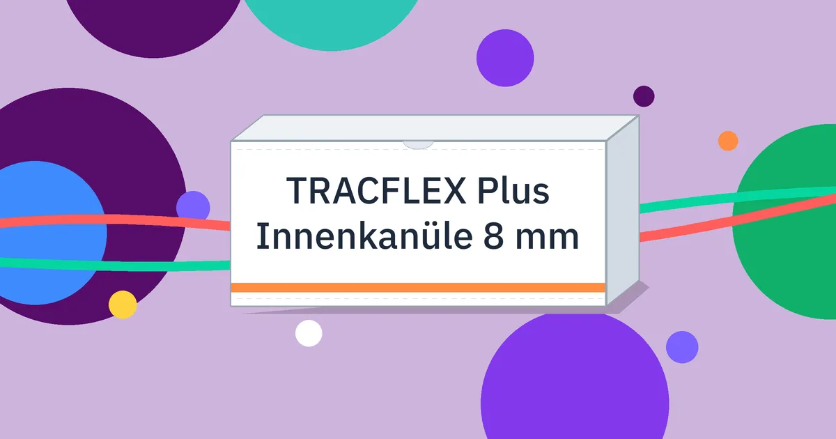 Symbolbild: Packung mit der Aufschrift TRACFLEX Plus Innenkanüle 8 mm (PZN 05538684) – Verfügbarkeit und Bezug in Apotheken in Frankfurt am Main