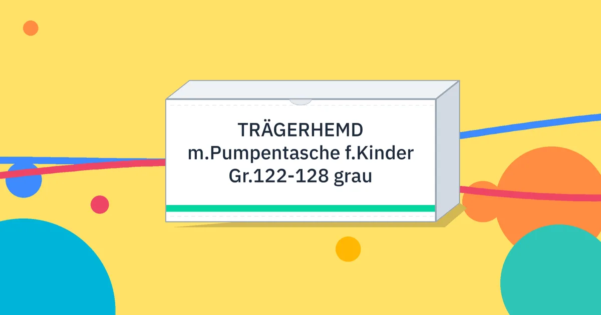 Symbolbild: Packung mit der Aufschrift TRÄGERHEMD m.Pumpentasche f.Kinder Gr.122-128 grau (PZN 11552926) – Verfügbarkeit und Bezug in Apotheken in Frankfurt am Main