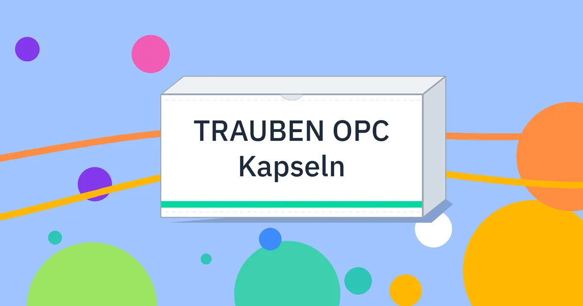 Symbolbild: Packung mit der Aufschrift TRAUBEN OPC Kapseln (PZN 10340286) – Verfügbarkeit und Bezug in Apotheken in Frankfurt am Main