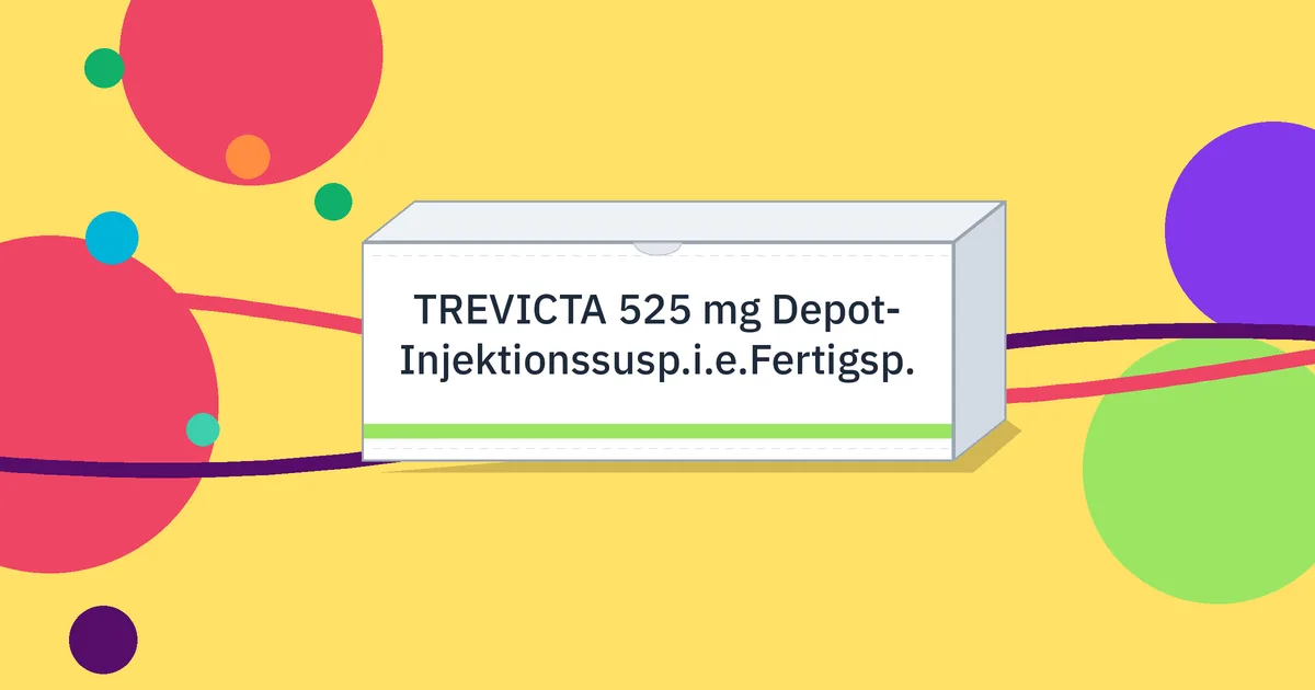 Symbolbild: Packung mit der Aufschrift TREVICTA 525 mg Depot-Injektionssusp.i.e.Fertigsp. (PZN 13248049) – Verfügbarkeit und Bezug in Apotheken in Frankfurt am Main
