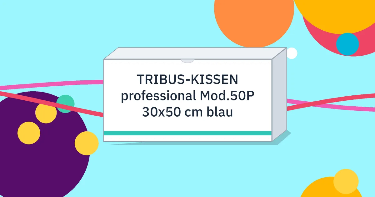 Symbolbild: Packung mit der Aufschrift TRIBUS-KISSEN professional Mod.50P 30x50 cm blau (PZN 13650981) – Verfügbarkeit und Bezug in Apotheken in Frankfurt am Main