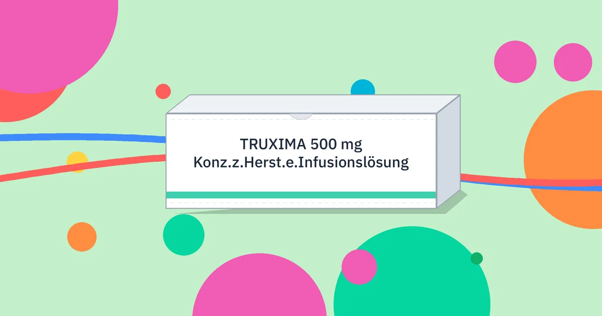 Symbolbild: Packung mit der Aufschrift TRUXIMA 500 mg Konz.z.Herst.e.Infusionslösung (PZN 14447029) – Verfügbarkeit und Bezug in Apotheken in Frankfurt am Main