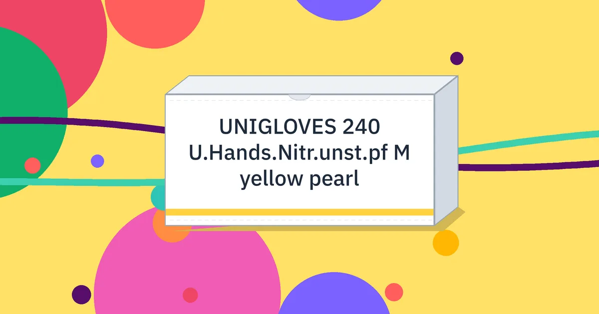 Symbolbild: Packung mit der Aufschrift UNIGLOVES 240 U.Hands.Nitr.unst.pf M yellow pearl (PZN 18101641) – Verfügbarkeit und Bezug in Apotheken in Frankfurt am Main