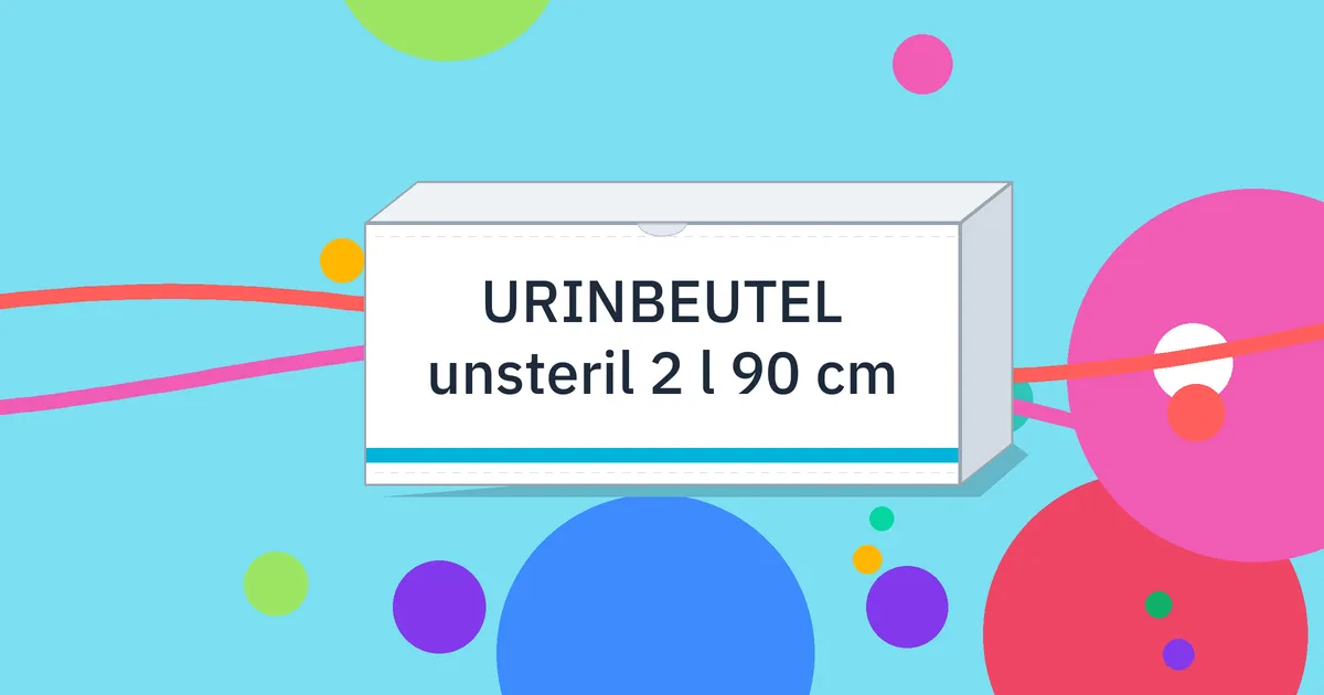 Symbolbild: Packung mit der Aufschrift URINBEUTEL unsteril 2 l 90 cm (PZN 07293809) – Verfügbarkeit und Bezug in Apotheken in Frankfurt am Main