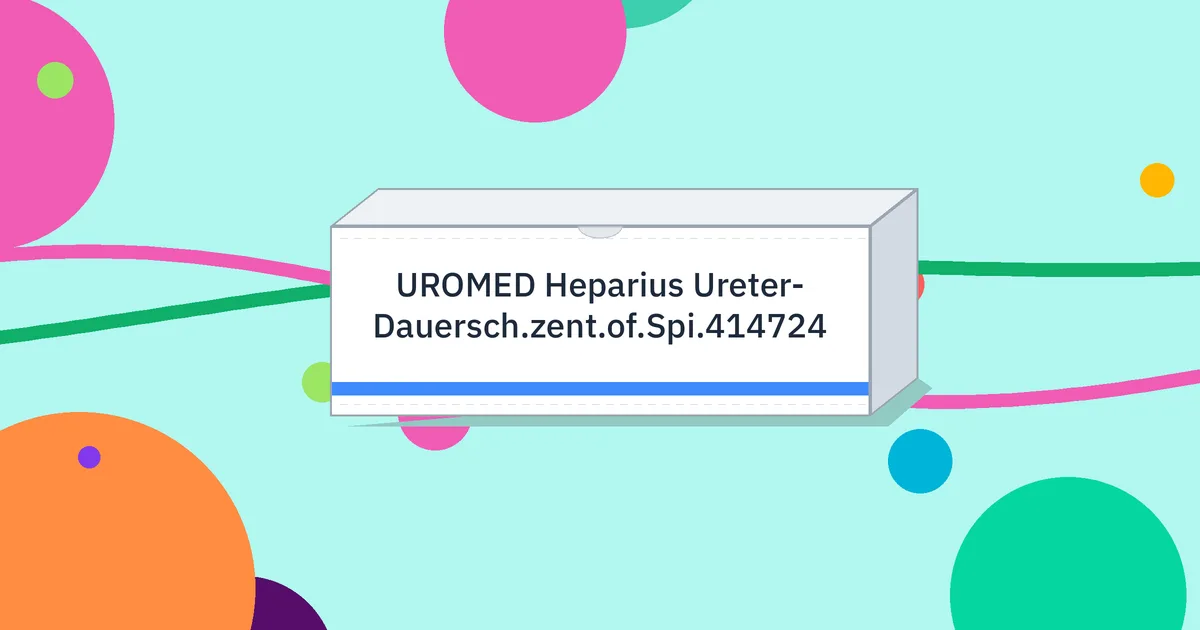 Symbolbild: Packung mit der Aufschrift UROMED Heparius Ureter-Dauersch.zent.of.Spi.414724 (PZN 11370668) – Verfügbarkeit und Bezug in Apotheken in Frankfurt am Main