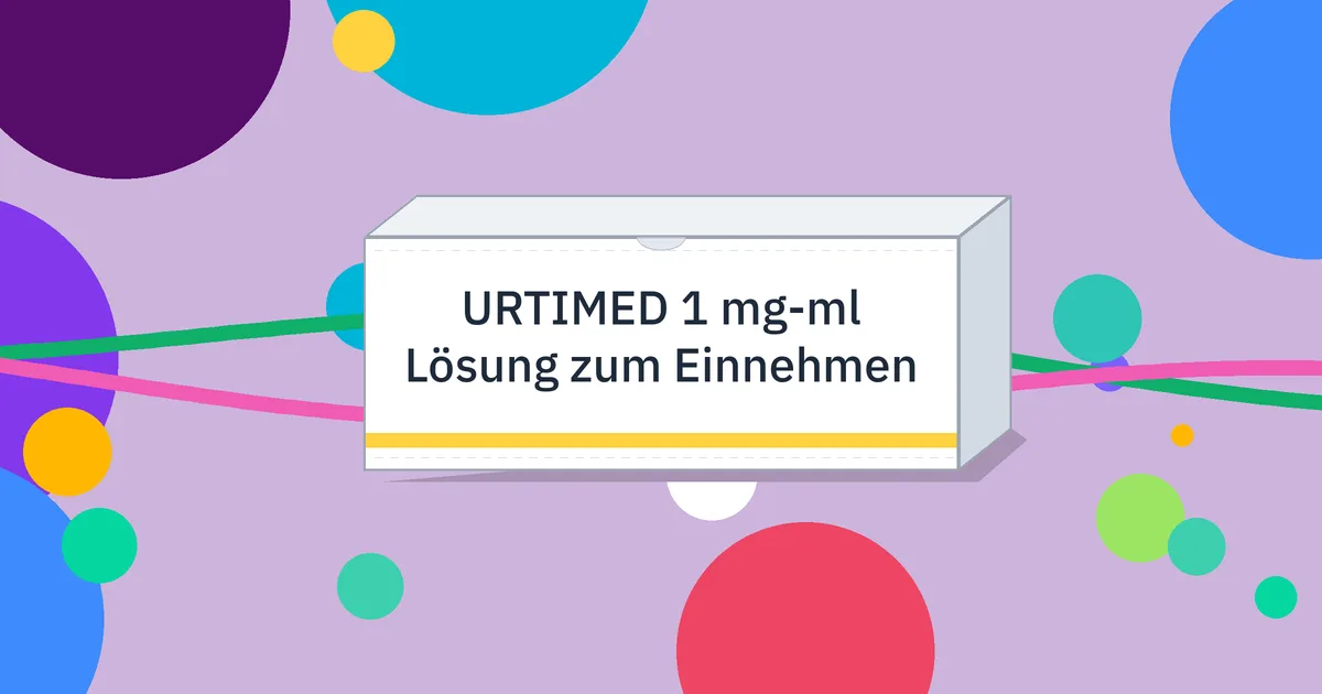 Symbolbild: Packung mit der Aufschrift URTIMED 1 mg-ml Lösung zum Einnehmen (PZN 09671322) – Verfügbarkeit und Bezug in Apotheken in Frankfurt am Main