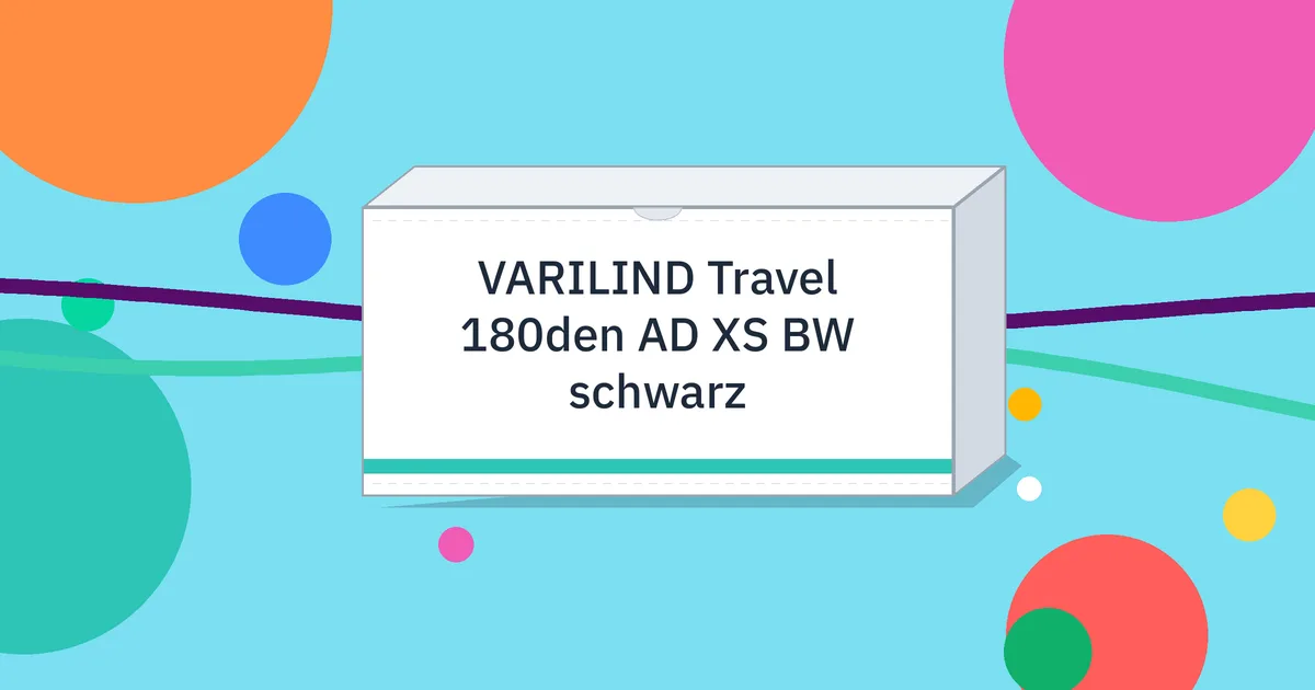 Symbolbild: Packung mit der Aufschrift VARILIND Travel 180den AD XS BW schwarz (PZN 04252690) – Verfügbarkeit und Bezug in Apotheken in Frankfurt am Main