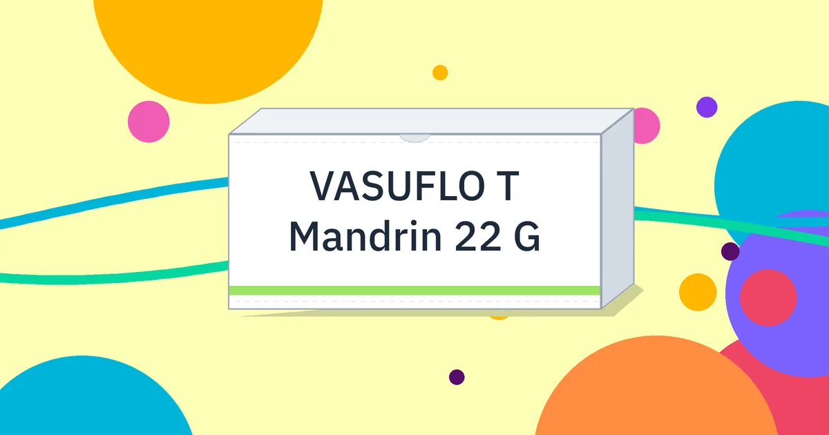 Symbolbild: Packung mit der Aufschrift VASUFLO T Mandrin 22 G (PZN 08496012) – Verfügbarkeit und Bezug in Apotheken in Frankfurt am Main