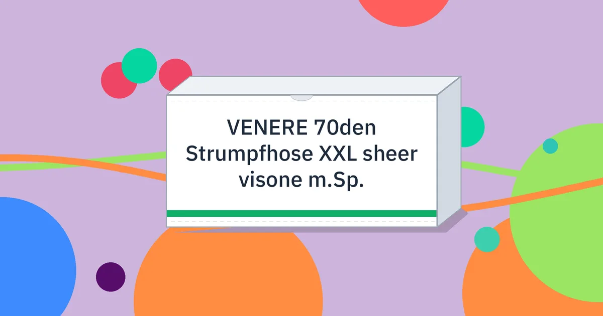 Symbolbild: Packung mit der Aufschrift VENERE 70den Strumpfhose XXL sheer visone m.Sp. (PZN 16173091) – Verfügbarkeit und Bezug in Apotheken in Frankfurt am Main
