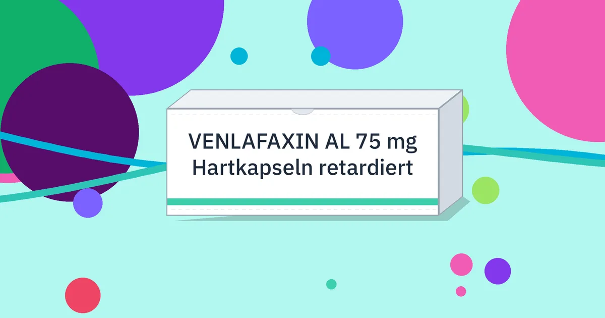Symbolbild: Packung mit der Aufschrift VENLAFAXIN AL 75 mg Hartkapseln retardiert (PZN 13572560) – Verfügbarkeit und Bezug in Apotheken in Frankfurt am Main