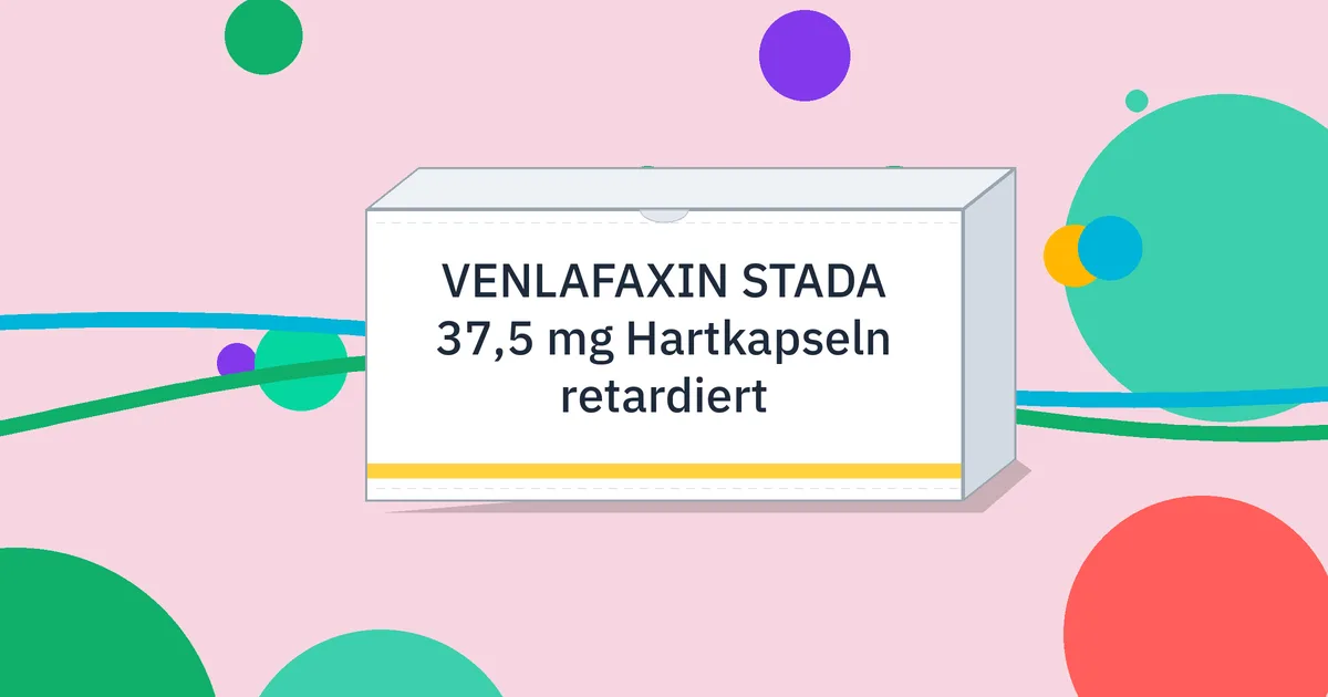 Symbolbild: Packung mit der Aufschrift VENLAFAXIN STADA 37,5 mg Hartkapseln retardiert (PZN 06912216) – Verfügbarkeit und Bezug in Apotheken in Frankfurt am Main