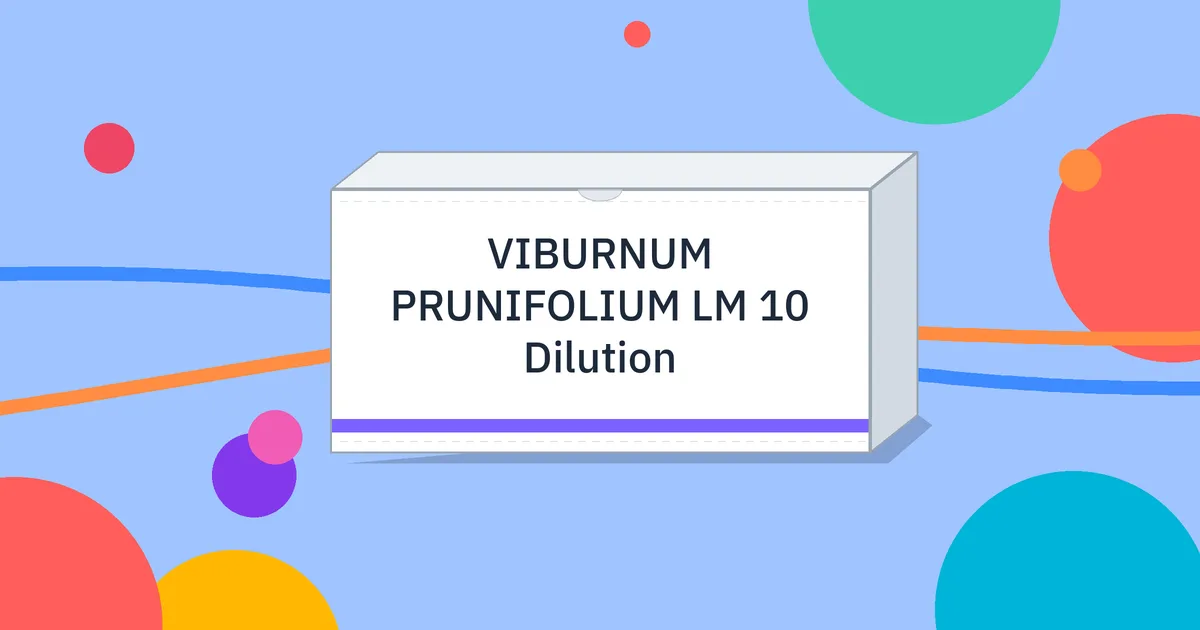 Symbolbild: Packung mit der Aufschrift VIBURNUM PRUNIFOLIUM LM 10 Dilution (PZN 13271752) – Verfügbarkeit und Bezug in Apotheken in Frankfurt am Main