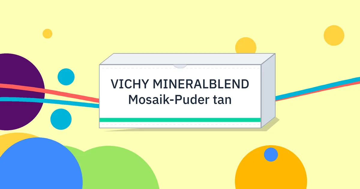 Symbolbild: Packung mit der Aufschrift VICHY MINERALBLEND Mosaik-Puder tan (PZN 15293539) – Verfügbarkeit und Bezug in Apotheken in Frankfurt am Main