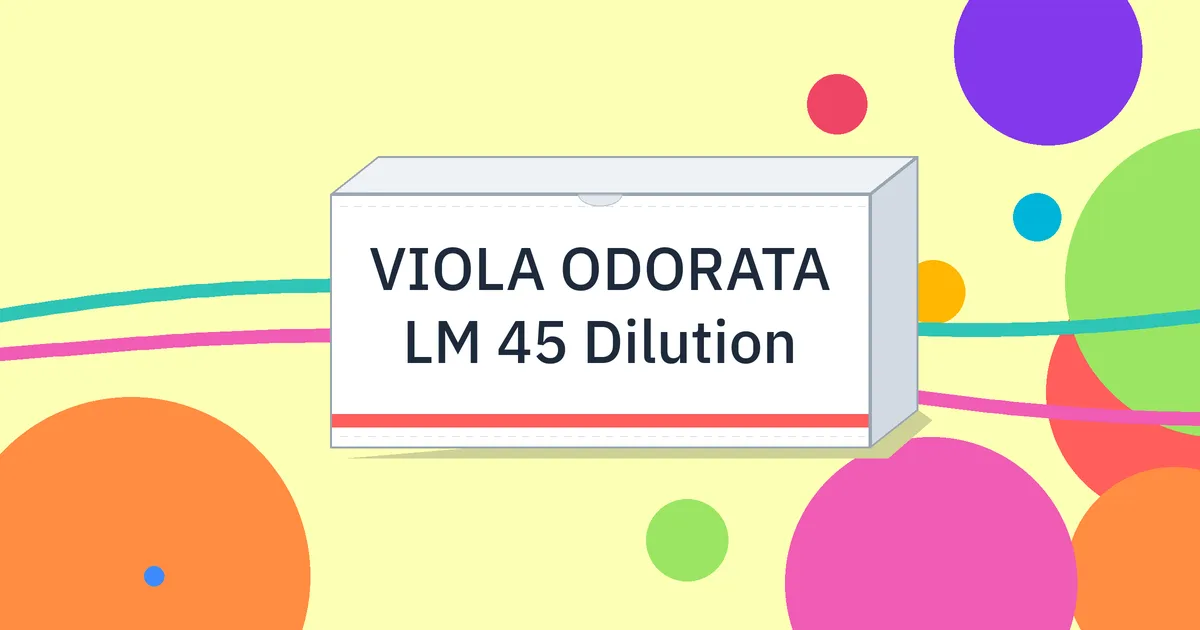 Symbolbild: Packung mit der Aufschrift VIOLA ODORATA LM 45 Dilution (PZN 13275796) – Verfügbarkeit und Bezug in Apotheken in Frankfurt am Main