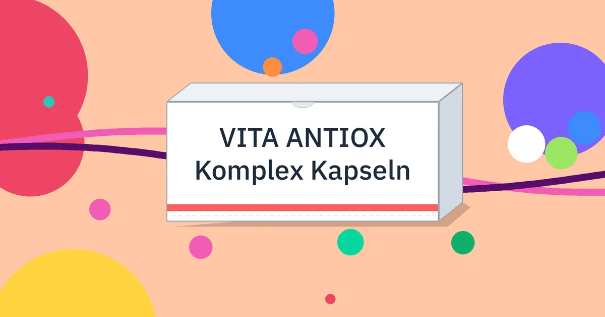 Symbolbild: Packung mit der Aufschrift VITA ANTIOX Komplex Kapseln (PZN 19408086) – Verfügbarkeit und Bezug in Apotheken in Frankfurt am Main