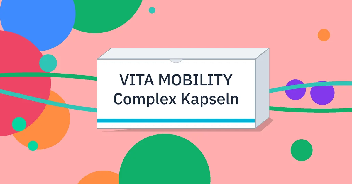 Symbolbild: Packung mit der Aufschrift VITA MOBILITY Complex Kapseln (PZN 10144326) – Verfügbarkeit und Bezug in Apotheken in Frankfurt am Main