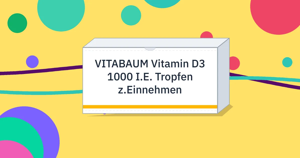 Symbolbild: Packung mit der Aufschrift VITABAUM Vitamin D3 1000 I.E. Tropfen z.Einnehmen (PZN 16779161) – Verfügbarkeit und Bezug in Apotheken in Frankfurt am Main