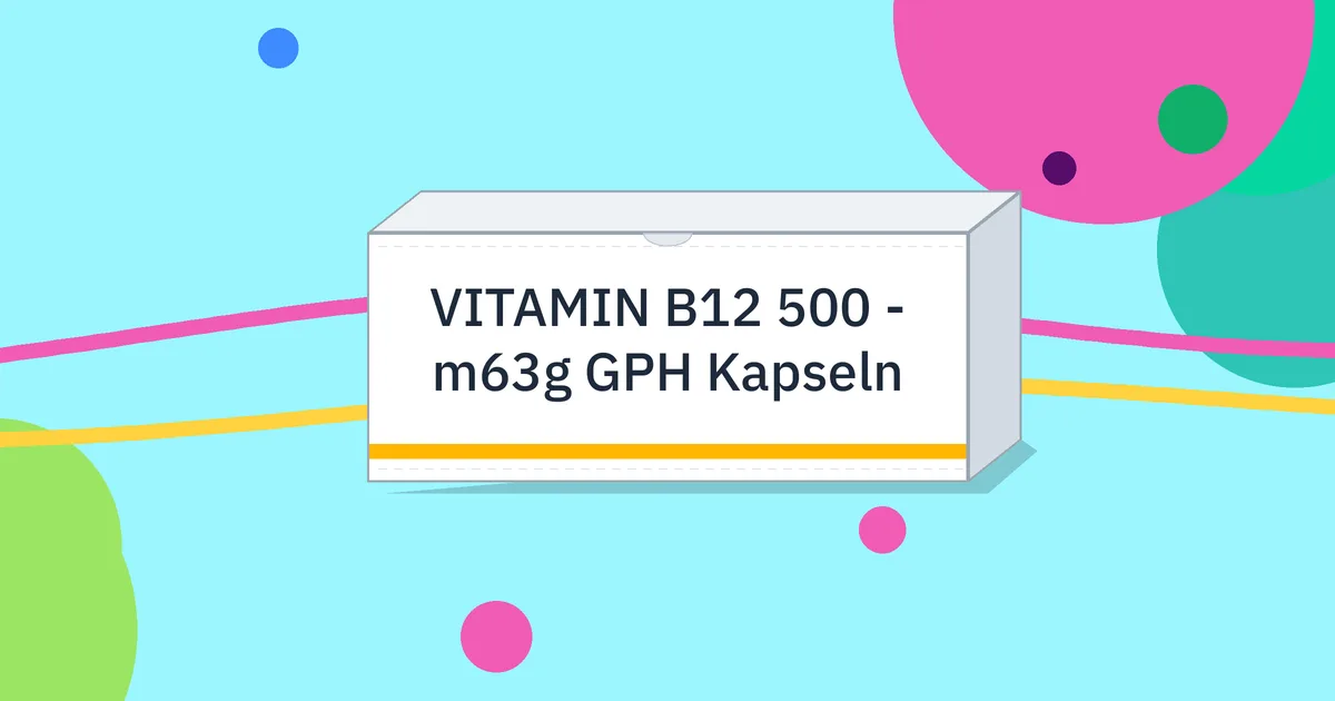 Symbolbild: Packung mit der Aufschrift VITAMIN B12 500 -m63g GPH Kapseln (PZN 13251117) – Verfügbarkeit und Bezug in Apotheken in Frankfurt am Main