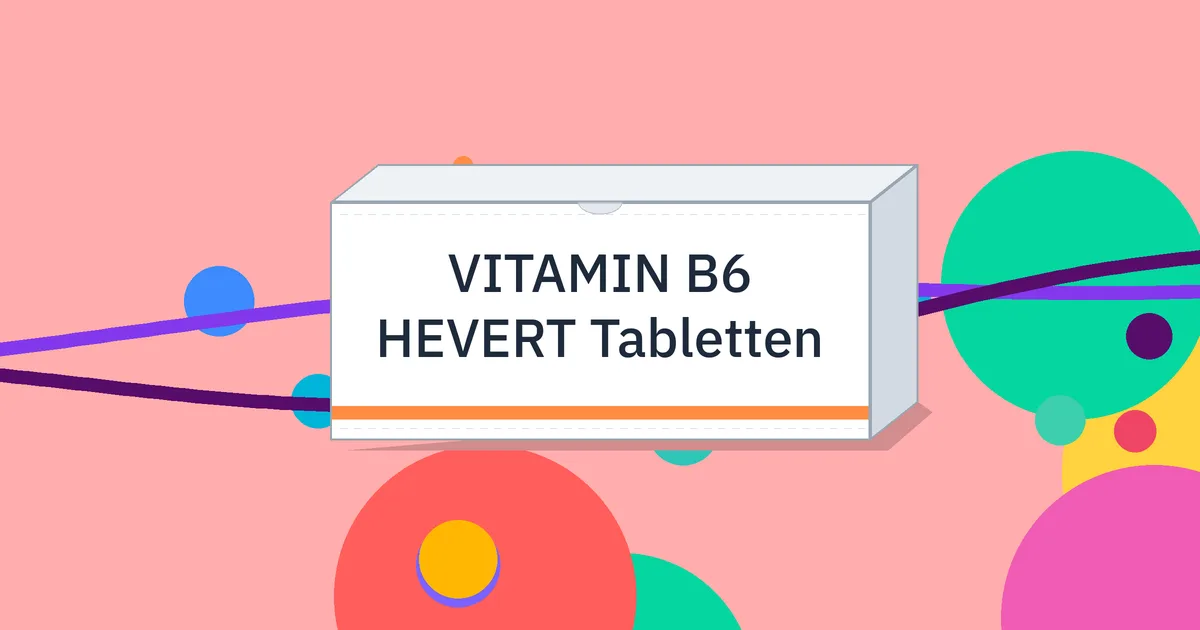 Symbolbild: Packung mit der Aufschrift VITAMIN B6 HEVERT Tabletten (PZN 04897731) – Verfügbarkeit und Bezug in Apotheken in Frankfurt am Main