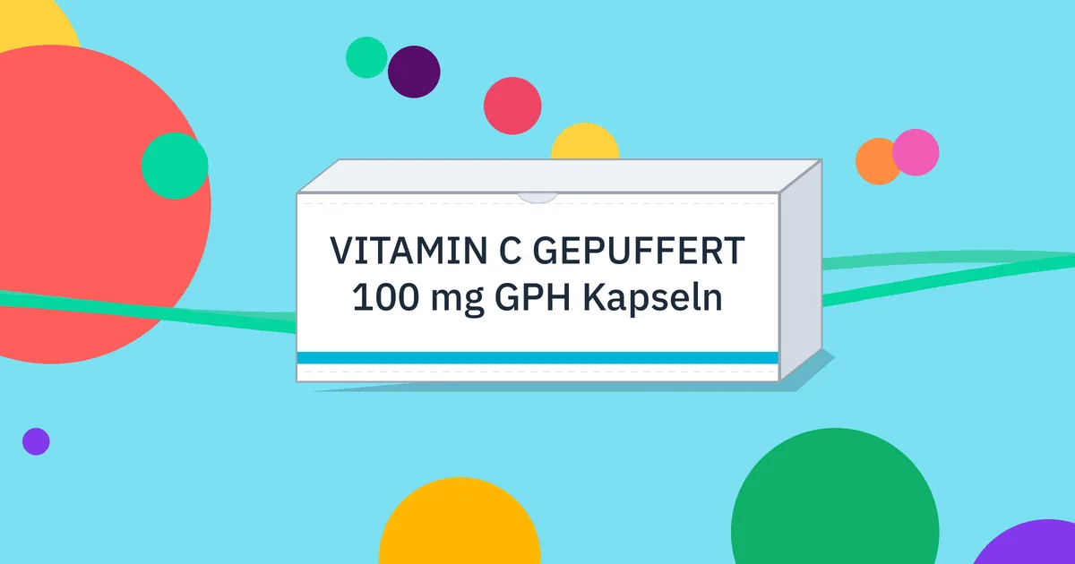 Symbolbild: Packung mit der Aufschrift VITAMIN C GEPUFFERT 100 mg GPH Kapseln (PZN 04631878) – Verfügbarkeit und Bezug in Apotheken in Frankfurt am Main