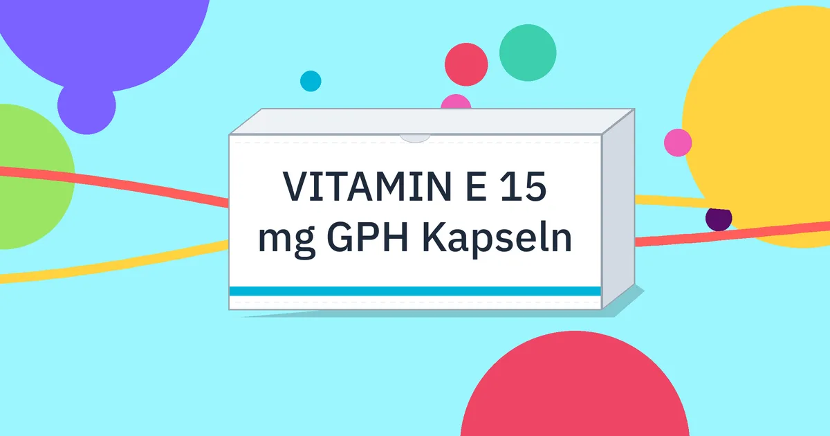 Symbolbild: Packung mit der Aufschrift VITAMIN E 15 mg GPH Kapseln (PZN 02012591) – Verfügbarkeit und Bezug in Apotheken in Frankfurt am Main