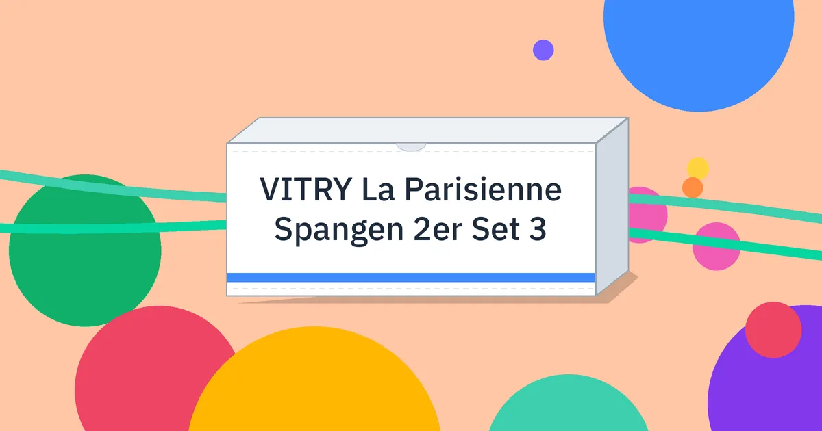 Symbolbild: Packung mit der Aufschrift VITRY La Parisienne Spangen 2er Set 3 (PZN 19066881) – Verfügbarkeit und Bezug in Apotheken in Frankfurt am Main
