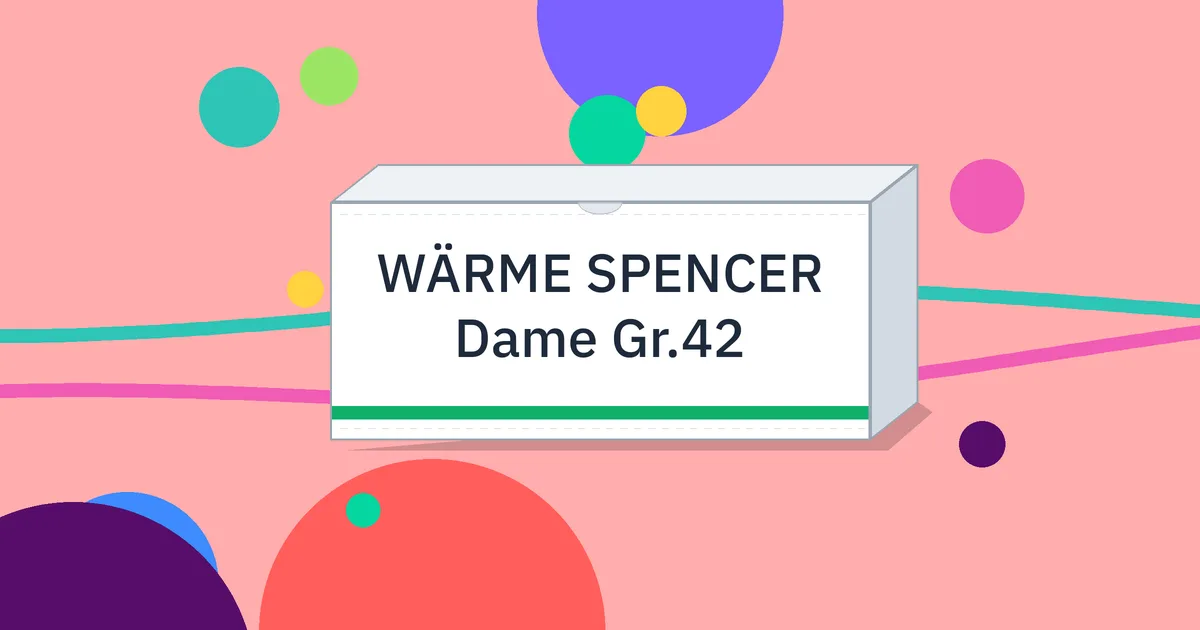 Symbolbild: Packung mit der Aufschrift WÄRME SPENCER Dame Gr.42 (PZN 02445692) – Verfügbarkeit und Bezug in Apotheken in Frankfurt am Main