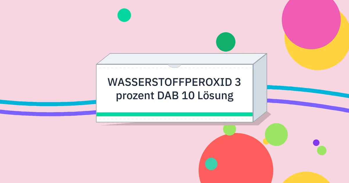 Symbolbild: Packung mit der Aufschrift WASSERSTOFFPEROXID 3 prozent DAB 10 Lösung (PZN 06171642) – Verfügbarkeit und Bezug in Apotheken in Frankfurt am Main
