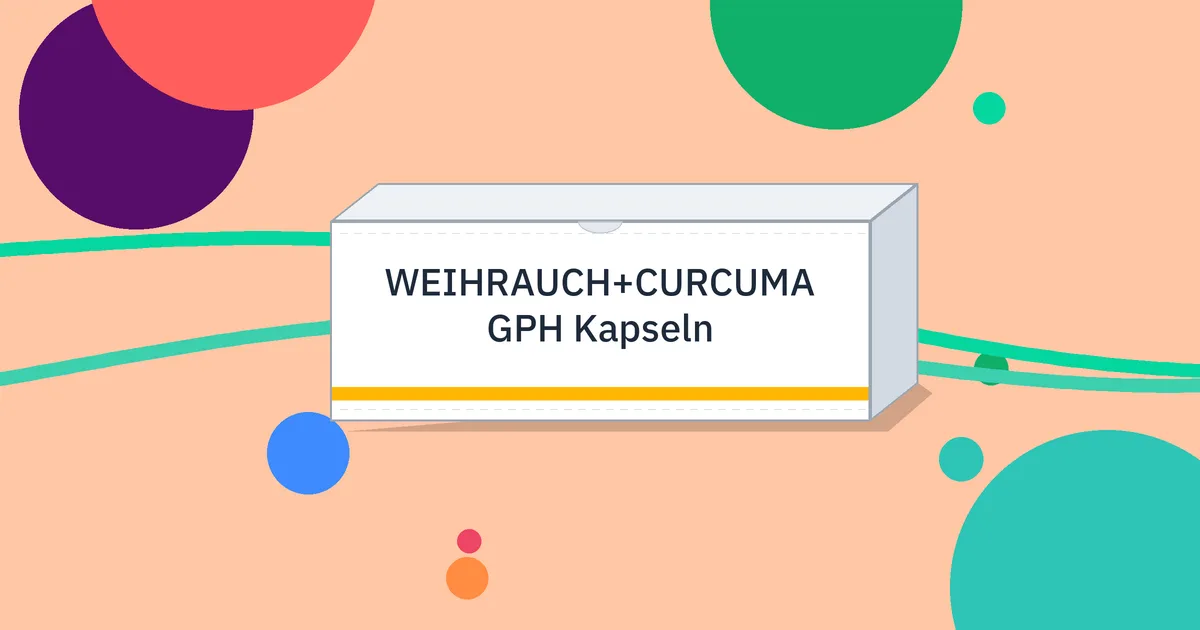 Symbolbild: Packung mit der Aufschrift WEIHRAUCH+CURCUMA GPH Kapseln (PZN 16570828) – Verfügbarkeit und Bezug in Apotheken in Frankfurt am Main