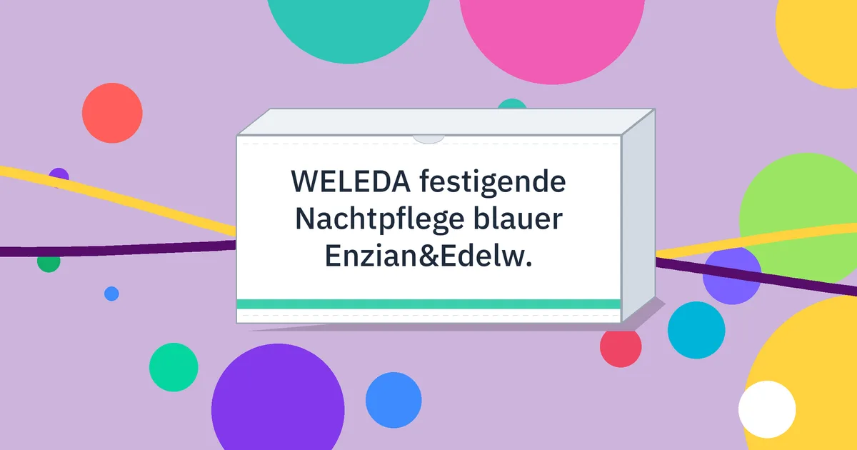 Symbolbild: Packung mit der Aufschrift WELEDA festigende Nachtpflege blauer Enzian&Edelw. (PZN 19830684) – Verfügbarkeit und Bezug in Apotheken in Frankfurt am Main