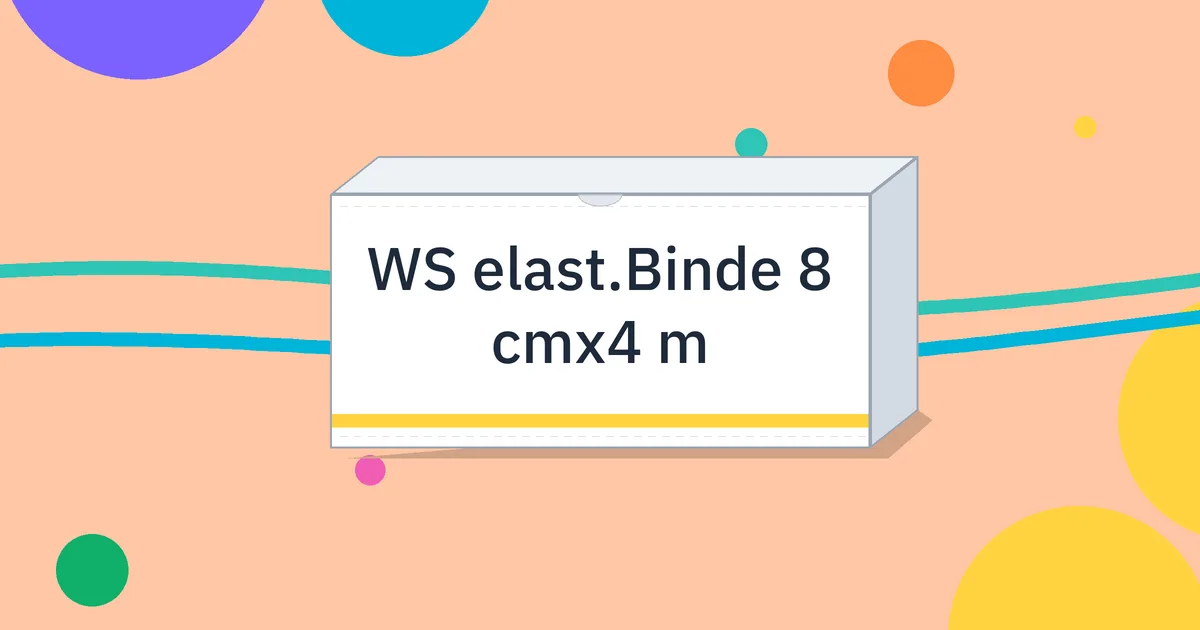 Symbolbild: Packung mit der Aufschrift WS elast.Binde 8 cmx4 m (PZN 00007485) – Verfügbarkeit und Bezug in Apotheken in Frankfurt am Main