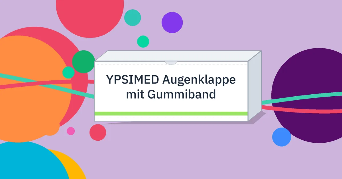 Symbolbild: Packung mit der Aufschrift YPSIMED Augenklappe mit Gummiband (PZN 12603198) – Verfügbarkeit und Bezug in Apotheken in Frankfurt am Main