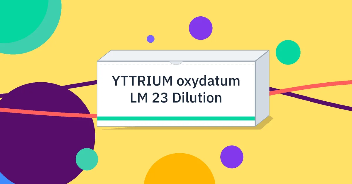 Symbolbild: Packung mit der Aufschrift YTTRIUM oxydatum LM 23 Dilution (PZN 13288072) – Verfügbarkeit und Bezug in Apotheken in Frankfurt am Main
