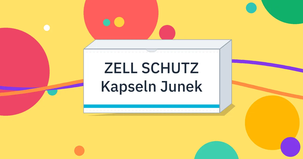 Symbolbild: Packung mit der Aufschrift ZELL SCHUTZ Kapseln Junek (PZN 00895020) – Verfügbarkeit und Bezug in Apotheken in Frankfurt am Main