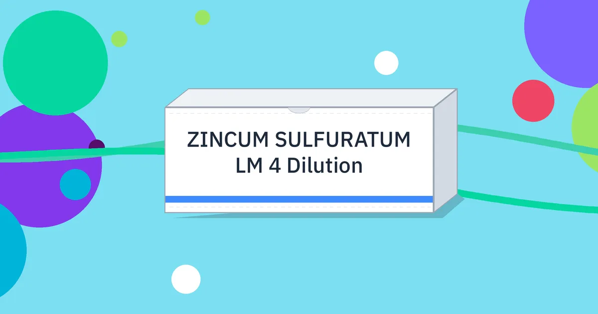 Symbolbild: Packung mit der Aufschrift ZINCUM SULFURATUM LM 4 Dilution (PZN 13299006) – Verfügbarkeit und Bezug in Apotheken in Frankfurt am Main