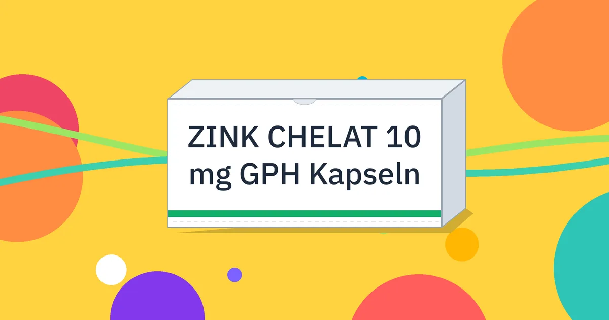 Symbolbild: Packung mit der Aufschrift ZINK CHELAT 10 mg GPH Kapseln (PZN 10015020) – Verfügbarkeit und Bezug in Apotheken in Frankfurt am Main