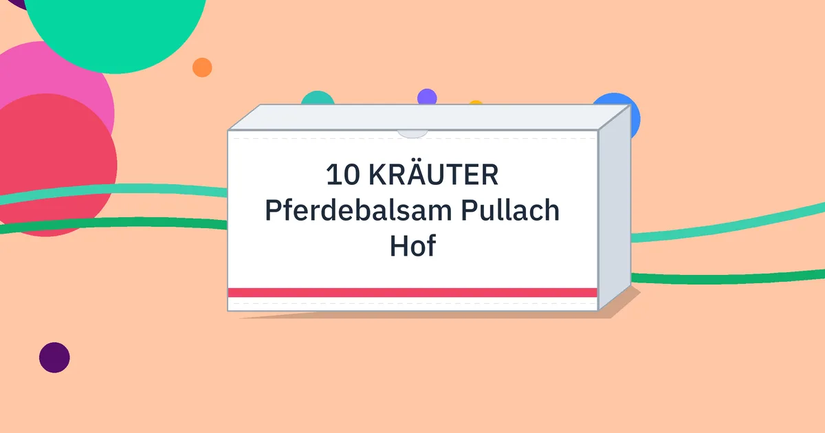 Symbolbild: Packung mit der Aufschrift 10 KRÄUTER Pferdebalsam Pullach Hof (PZN 14262583) – Verfügbarkeit und Bezug in Apotheken in Frankfurt am Main