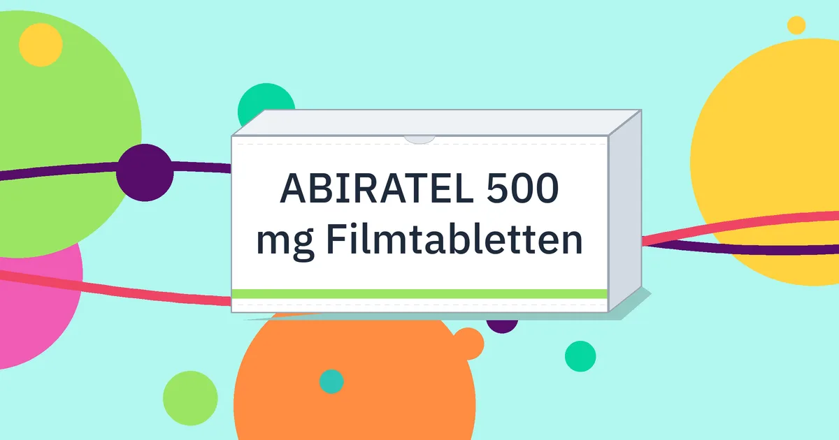 Symbolbild: Packung mit der Aufschrift ABIRATEL 500 mg Filmtabletten (PZN 18387904) – Verfügbarkeit und Bezug in Apotheken in Frankfurt am Main