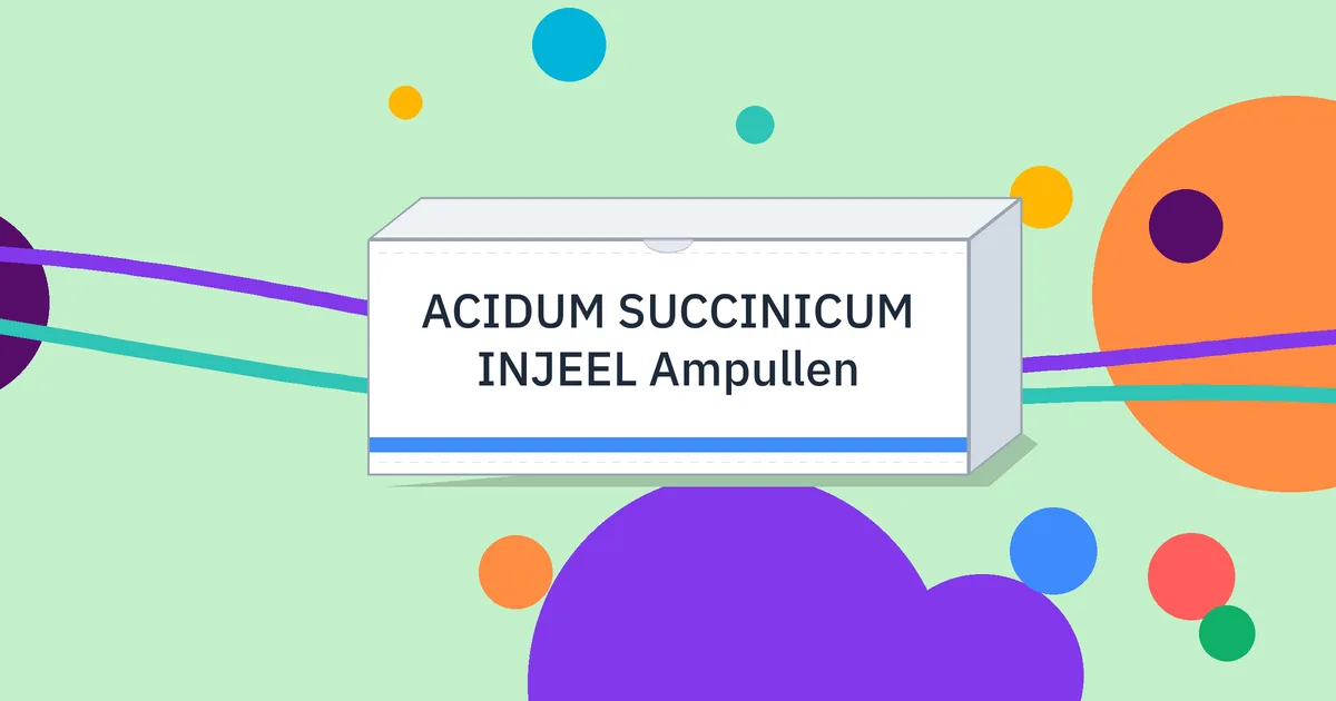 Symbolbild: Packung mit der Aufschrift ACIDUM SUCCINICUM INJEEL Ampullen (PZN 01803764) – Verfügbarkeit und Bezug in Apotheken in Frankfurt am Main