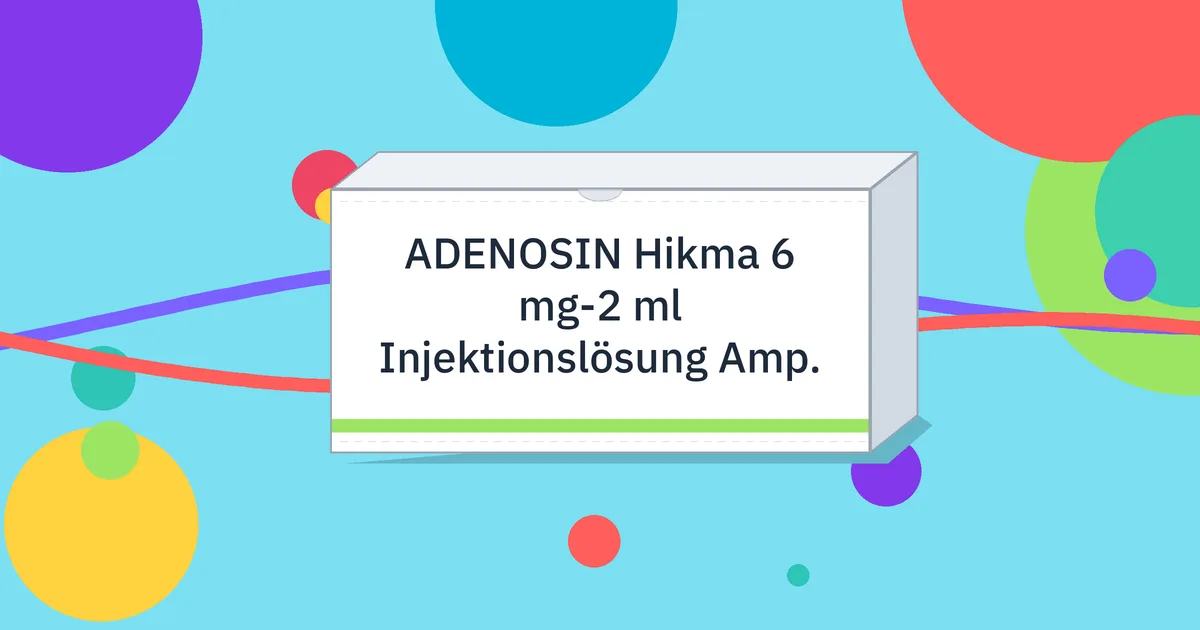Symbolbild: Packung mit der Aufschrift ADENOSIN Hikma 6 mg-2 ml Injektionslösung Amp. (PZN 09060400) – Verfügbarkeit und Bezug in Apotheken in Frankfurt am Main