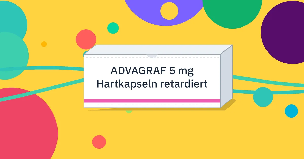 Symbolbild: Packung mit der Aufschrift ADVAGRAF 5 mg Hartkapseln retardiert (PZN 16037608) – Verfügbarkeit und Bezug in Apotheken in Frankfurt am Main