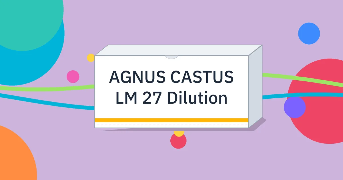 Symbolbild: Packung mit der Aufschrift AGNUS CASTUS LM 27 Dilution (PZN 13305474) – Verfügbarkeit und Bezug in Apotheken in Frankfurt am Main