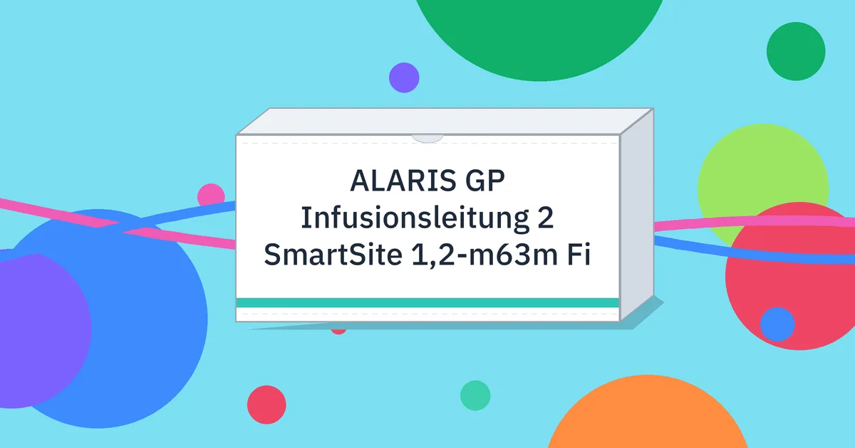 Symbolbild: Packung mit der Aufschrift ALARIS GP Infusionsleitung 2 SmartSite 1,2-m63m Fi (PZN 14318088) – Verfügbarkeit und Bezug in Apotheken in Frankfurt am Main