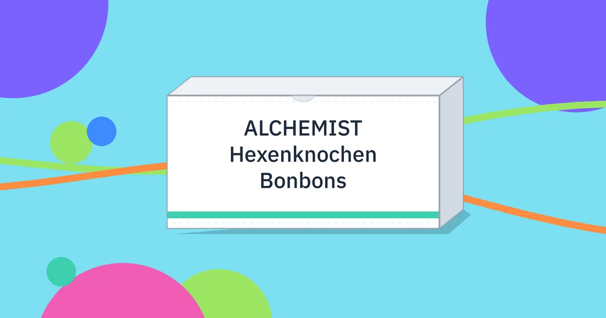 Symbolbild: Packung mit der Aufschrift ALCHEMIST Hexenknochen Bonbons (PZN 14188645) – Verfügbarkeit und Bezug in Apotheken in Frankfurt am Main