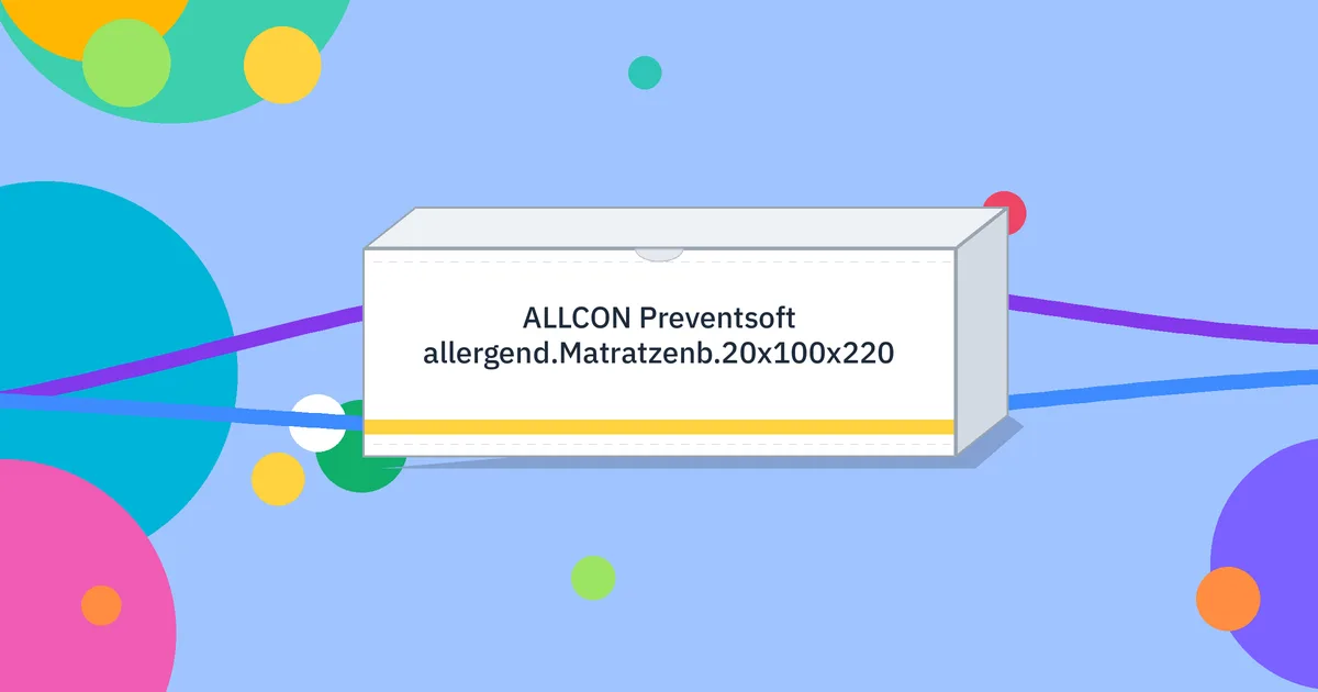 Symbolbild: Packung mit der Aufschrift ALLCON Preventsoft allergend.Matratzenb.20x100x220 (PZN 12445500) – Verfügbarkeit und Bezug in Apotheken in Frankfurt am Main