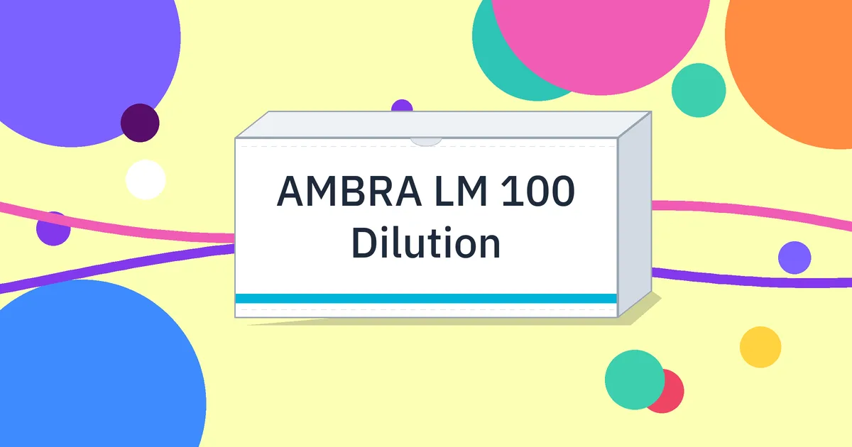 Symbolbild: Packung mit der Aufschrift AMBRA LM 100 Dilution (PZN 12760041) – Verfügbarkeit und Bezug in Apotheken in Frankfurt am Main