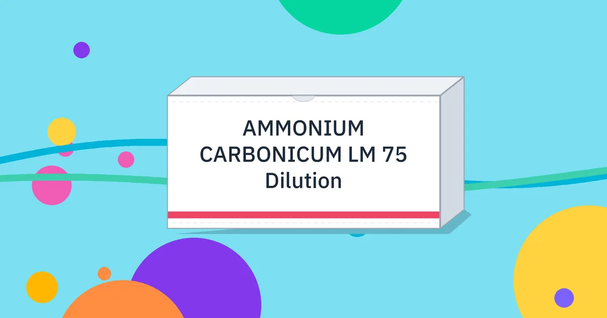 Symbolbild: Packung mit der Aufschrift AMMONIUM CARBONICUM LM 75 Dilution (PZN 12760880) – Verfügbarkeit und Bezug in Apotheken in Frankfurt am Main