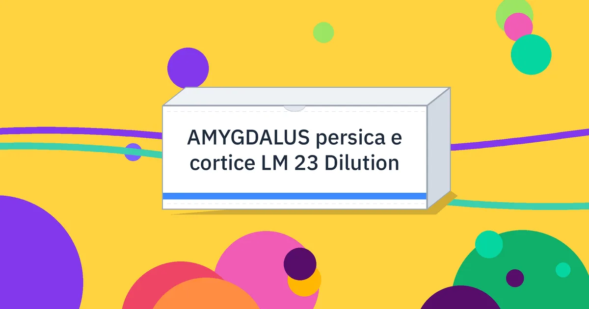 Symbolbild: Packung mit der Aufschrift AMYGDALUS persica e cortice LM 23 Dilution (PZN 13326186) – Verfügbarkeit und Bezug in Apotheken in Frankfurt am Main