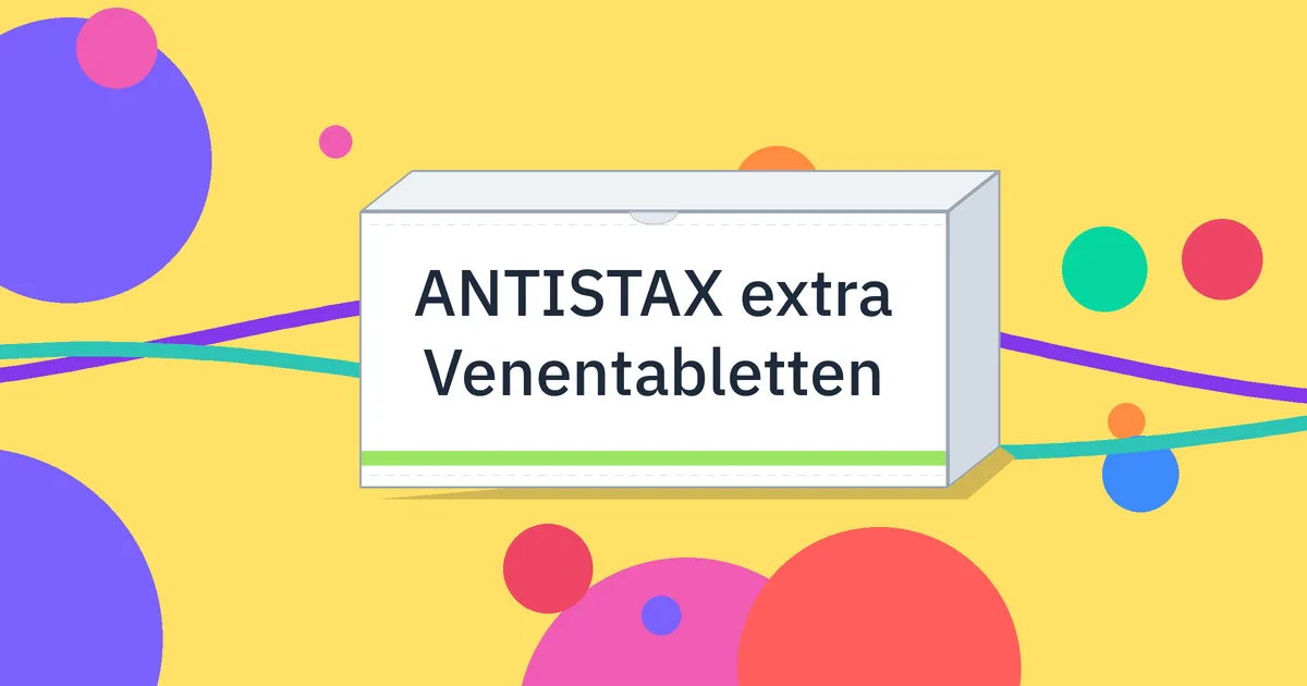 Symbolbild: Packung mit der Aufschrift ANTISTAX extra Venentabletten (PZN 00002312) – Verfügbarkeit und Bezug in Apotheken in Frankfurt am Main