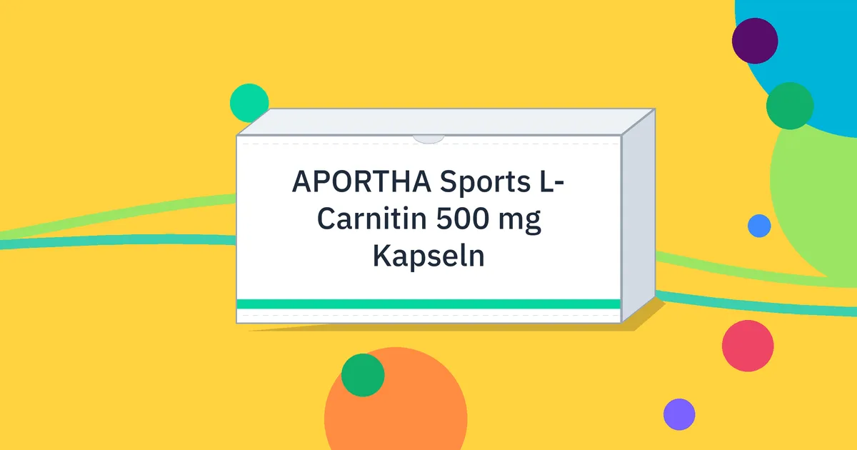 Symbolbild: Packung mit der Aufschrift APORTHA Sports L-Carnitin 500 mg Kapseln (PZN 17621077) – Verfügbarkeit und Bezug in Apotheken in Frankfurt am Main